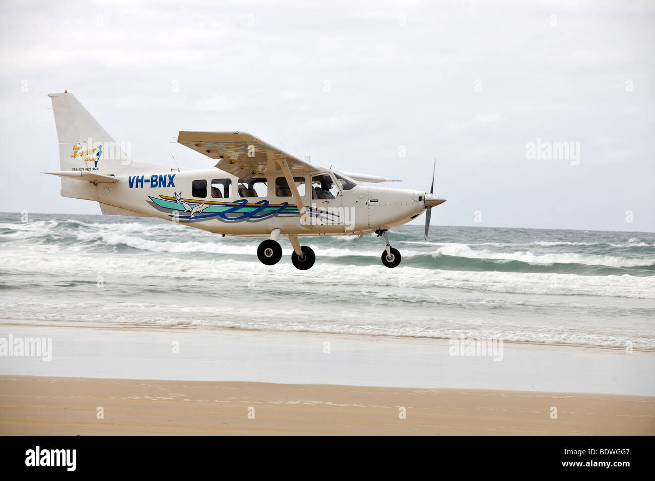 Aircraft landing on Seventy-Five Mile Beach, an official highway, the ...