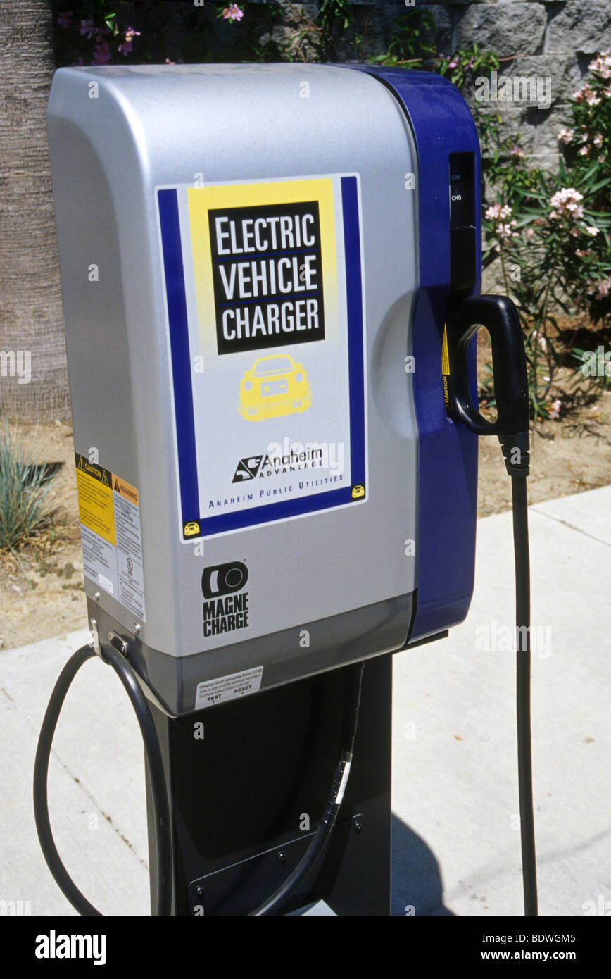 EV at electric battery charging station e car Stock Photo Alamy
