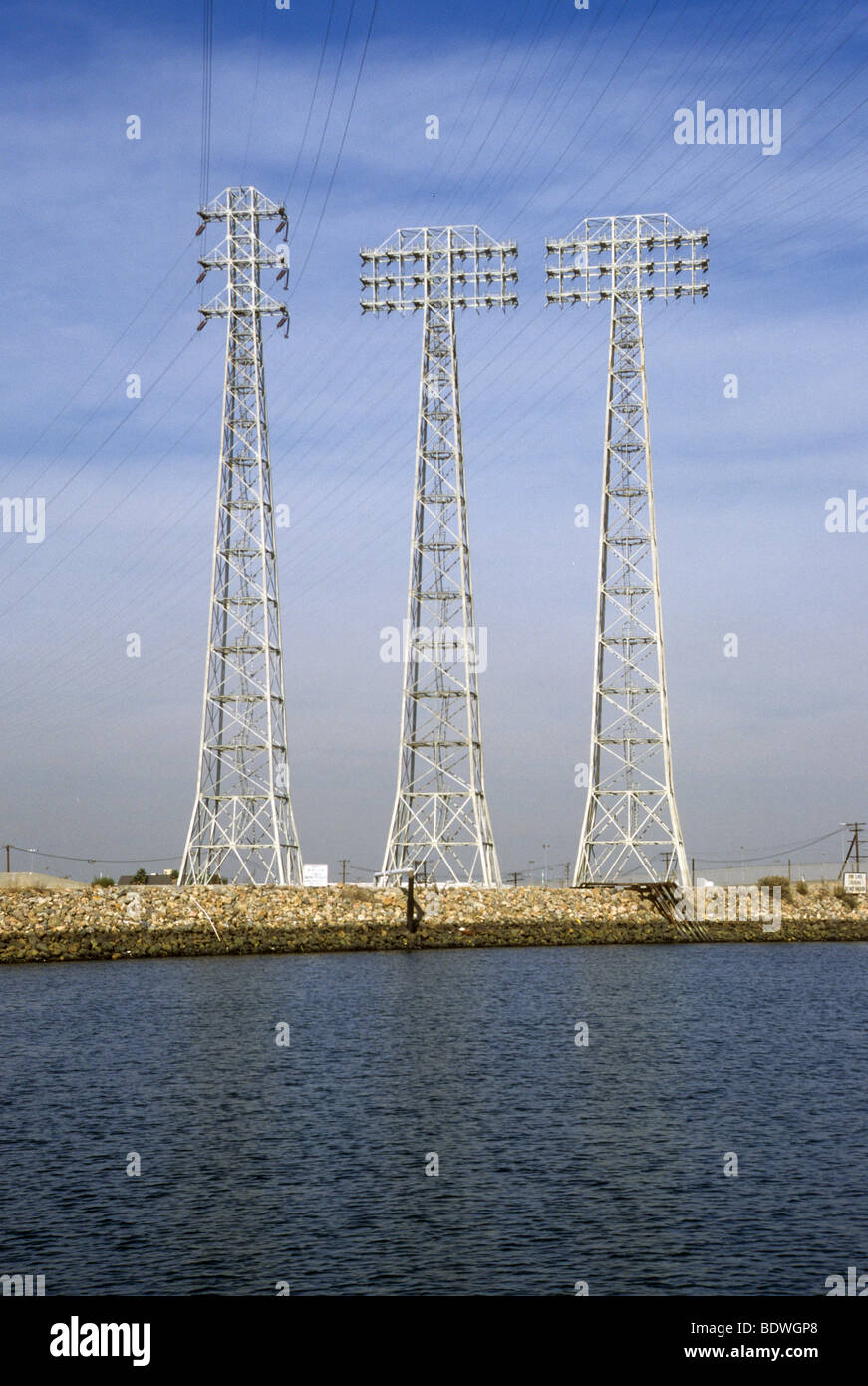 high voltage transmission wires cables carry electricity from ...