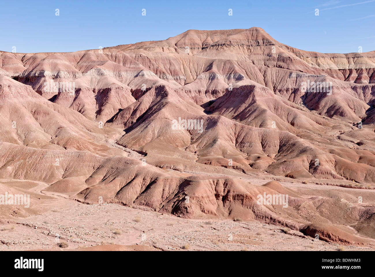 View into the hills of the Painted Desert in Tuba city, Highway 160 ...