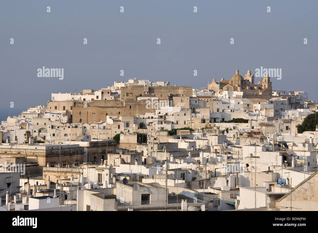 Old Town at sunset, Ostuni, Brindisi Province, Puglia Region, Italy ...