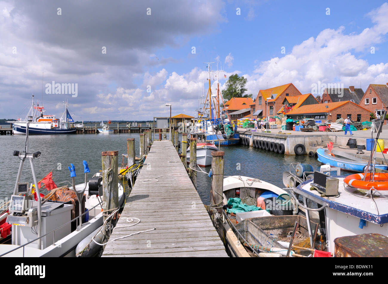 Baltic Sea port Maasholm, Schlei estuary, Schleswig-Holstein, northern ...