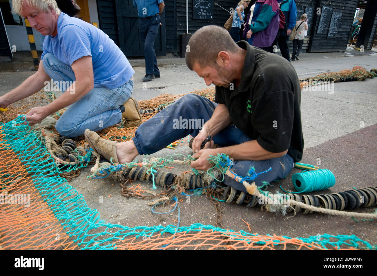 Repairing nets whitstable hi-res stock photography and images - Alamy
