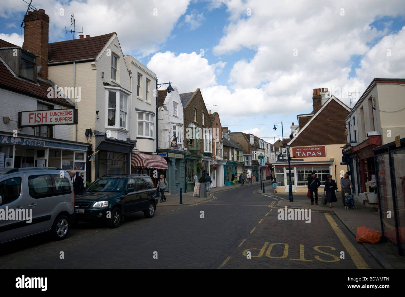 Harbour Street shops in Whitstable kent england uk Stock Photo - Alamy