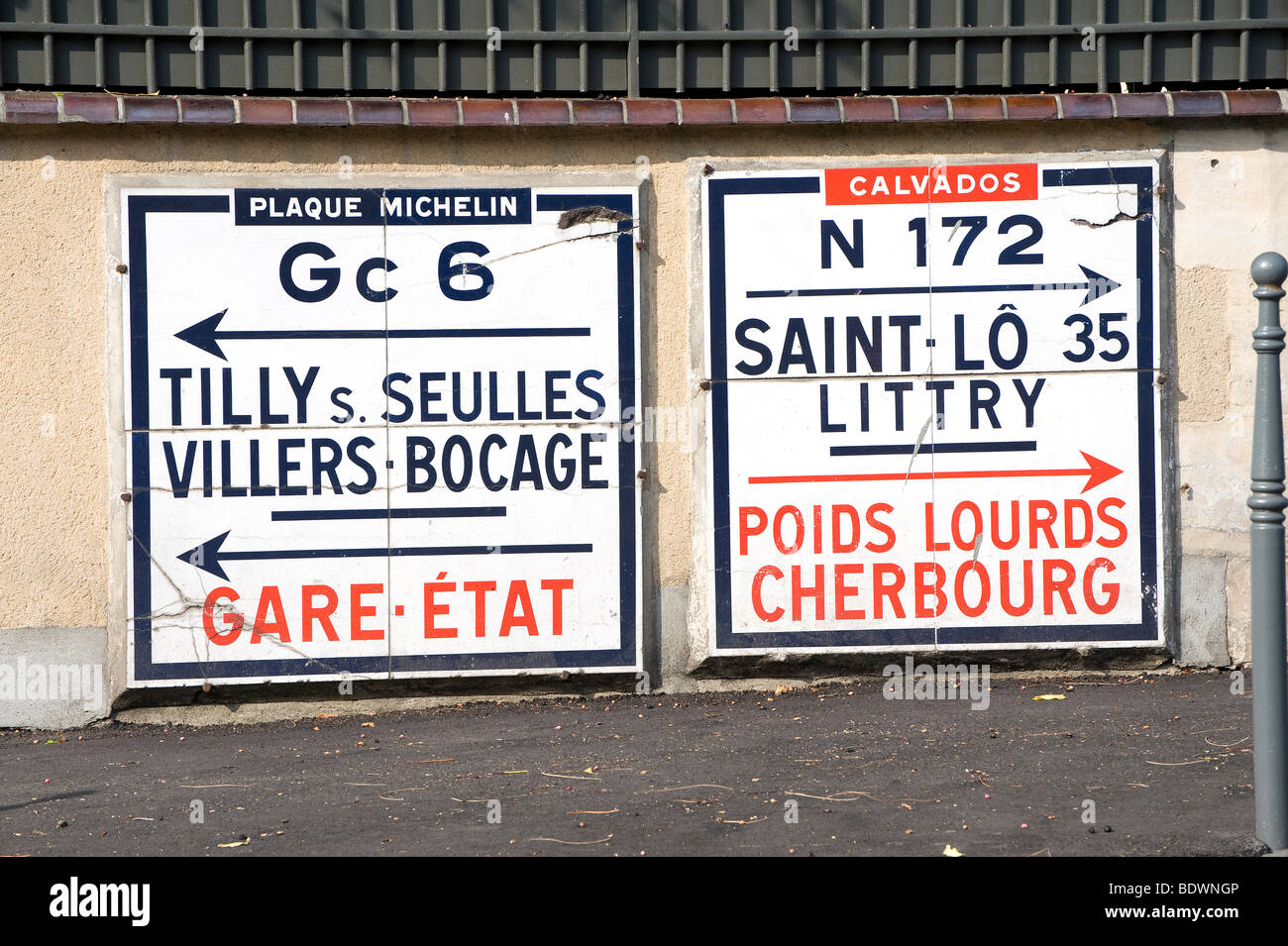 road signs, bayeux, normandy, france Stock Photo - Alamy