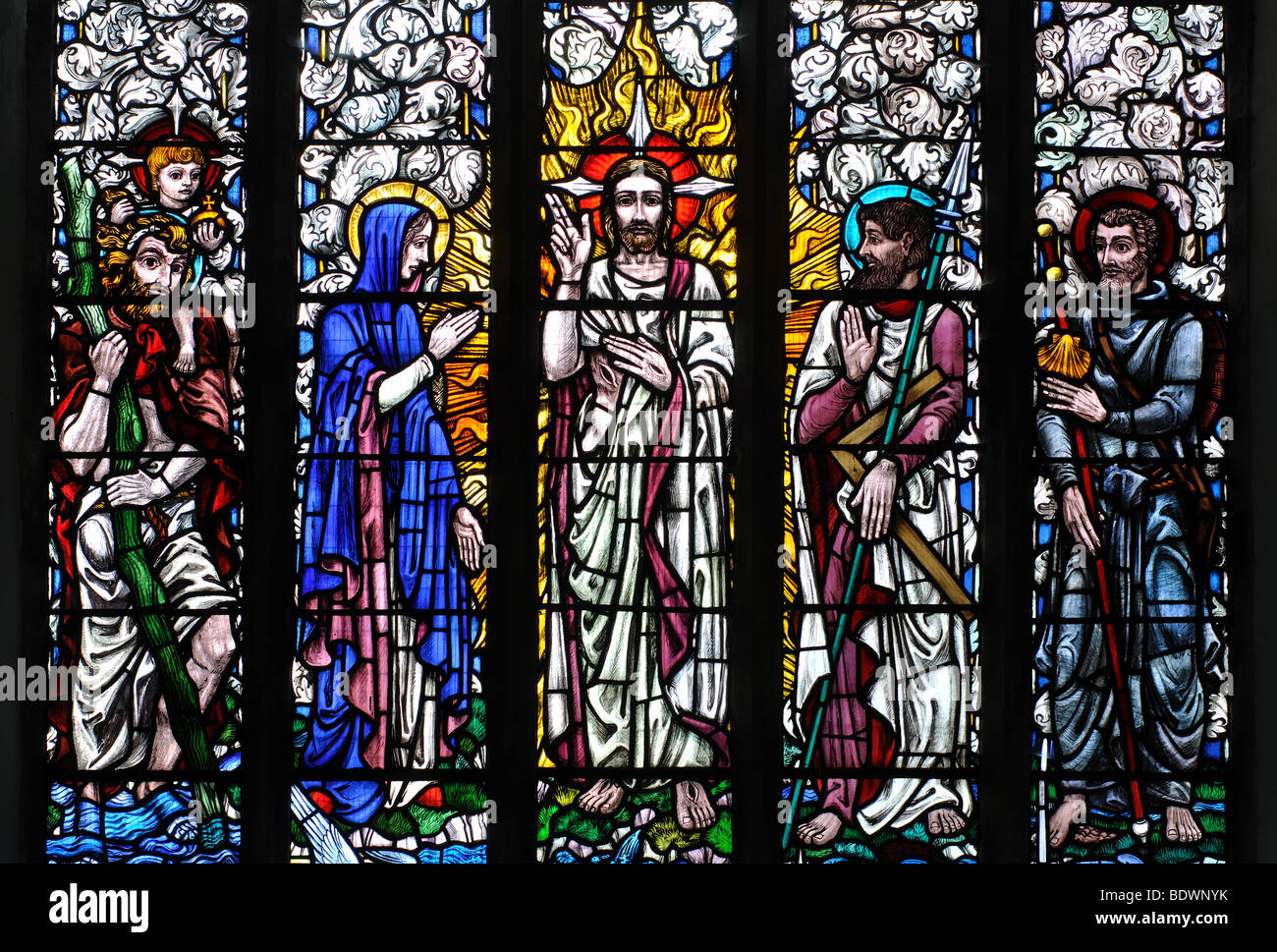Detail of the East Window, St. Mary`s Church, Felmersham, Bedfordshire ...
