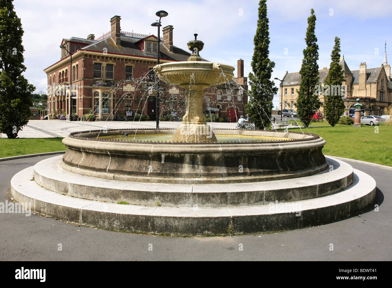 Barnstaple Town Square and Fountain in Devon England Stock Photo - Alamy
