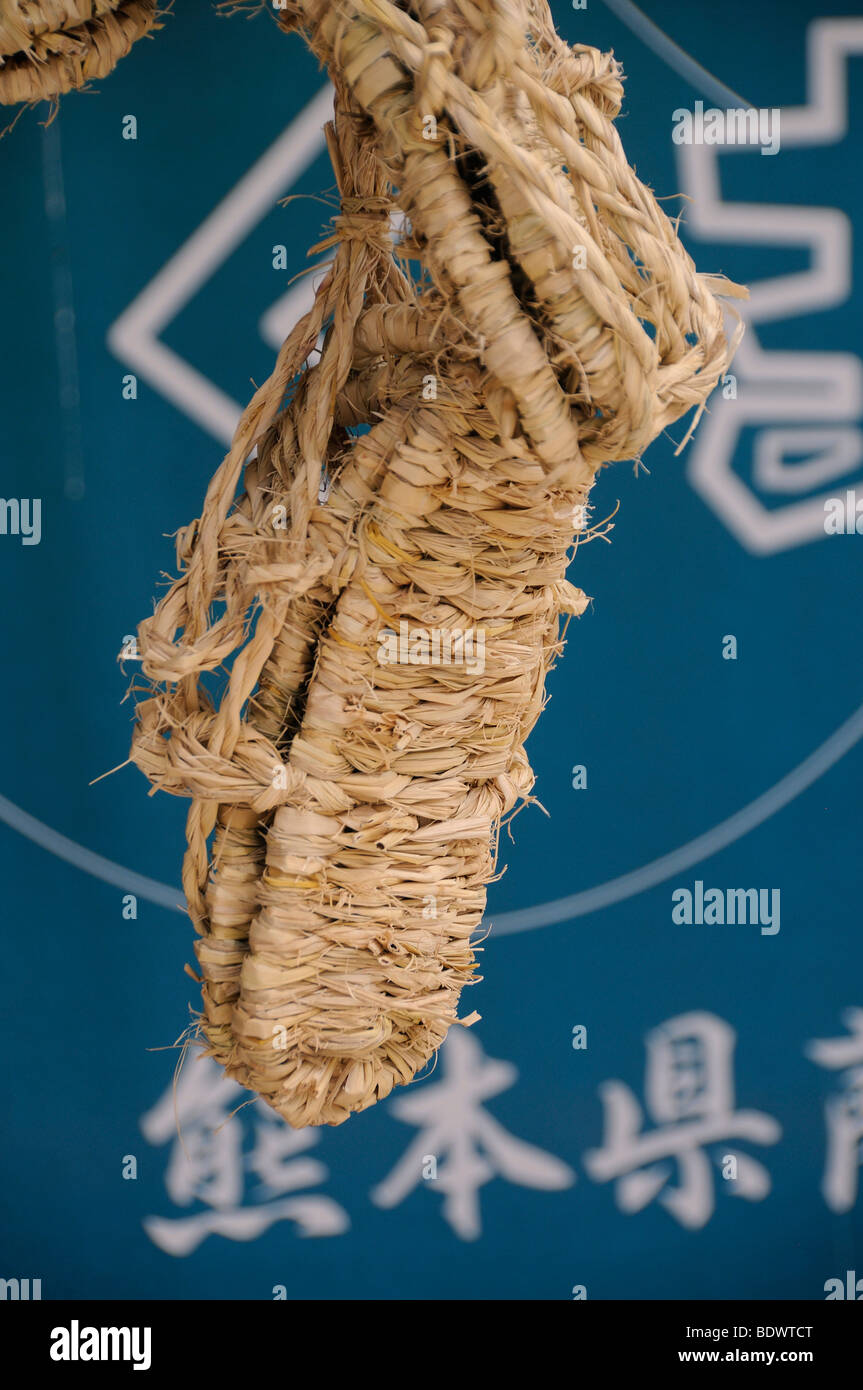 Traditional rice straw shoes, Waraji, Ohara near Kyoto, Japan, Asia ...
