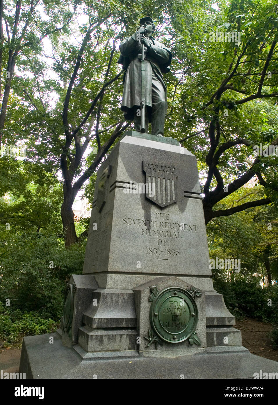 The Seventh Regiment Memorial Statue in Central Park, New York City USA ...