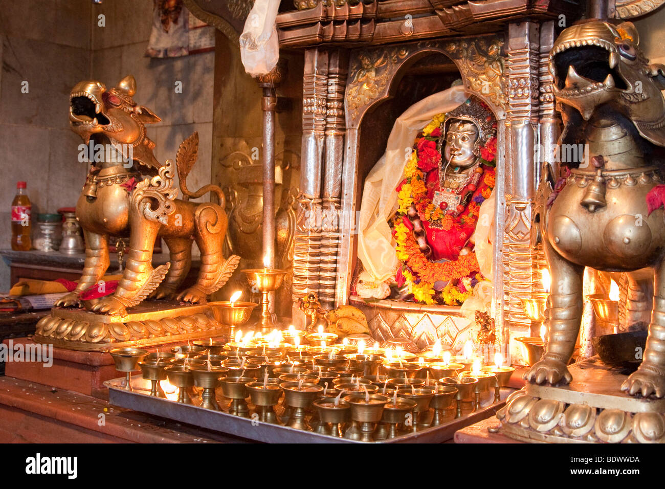 Bodhnath, Nepal. Shrine to the Goddess Ajima, or Hariti, Goddess of ...