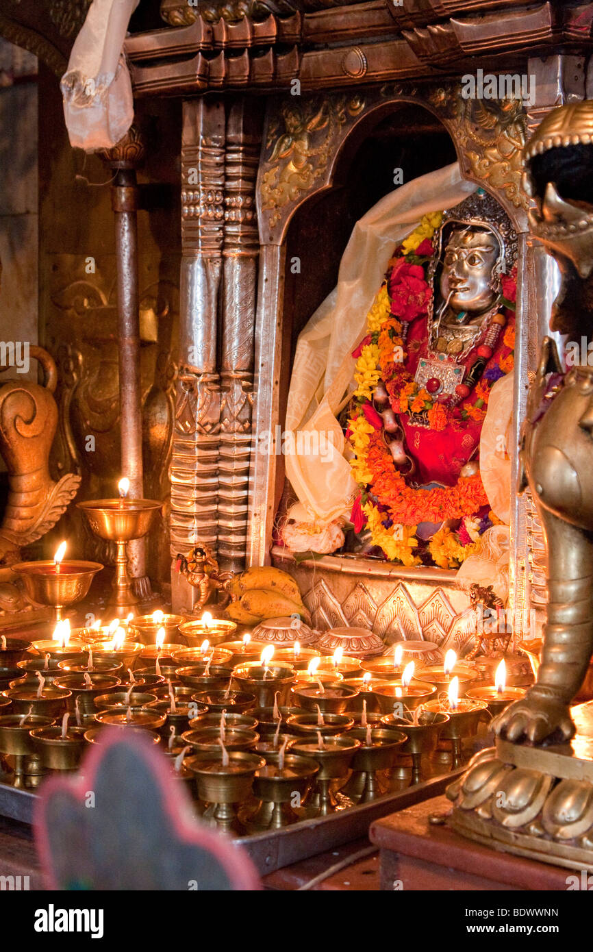 Bodhnath, Nepal. Shrine to the Goddess Ajima, or Hariti, Goddess of ...