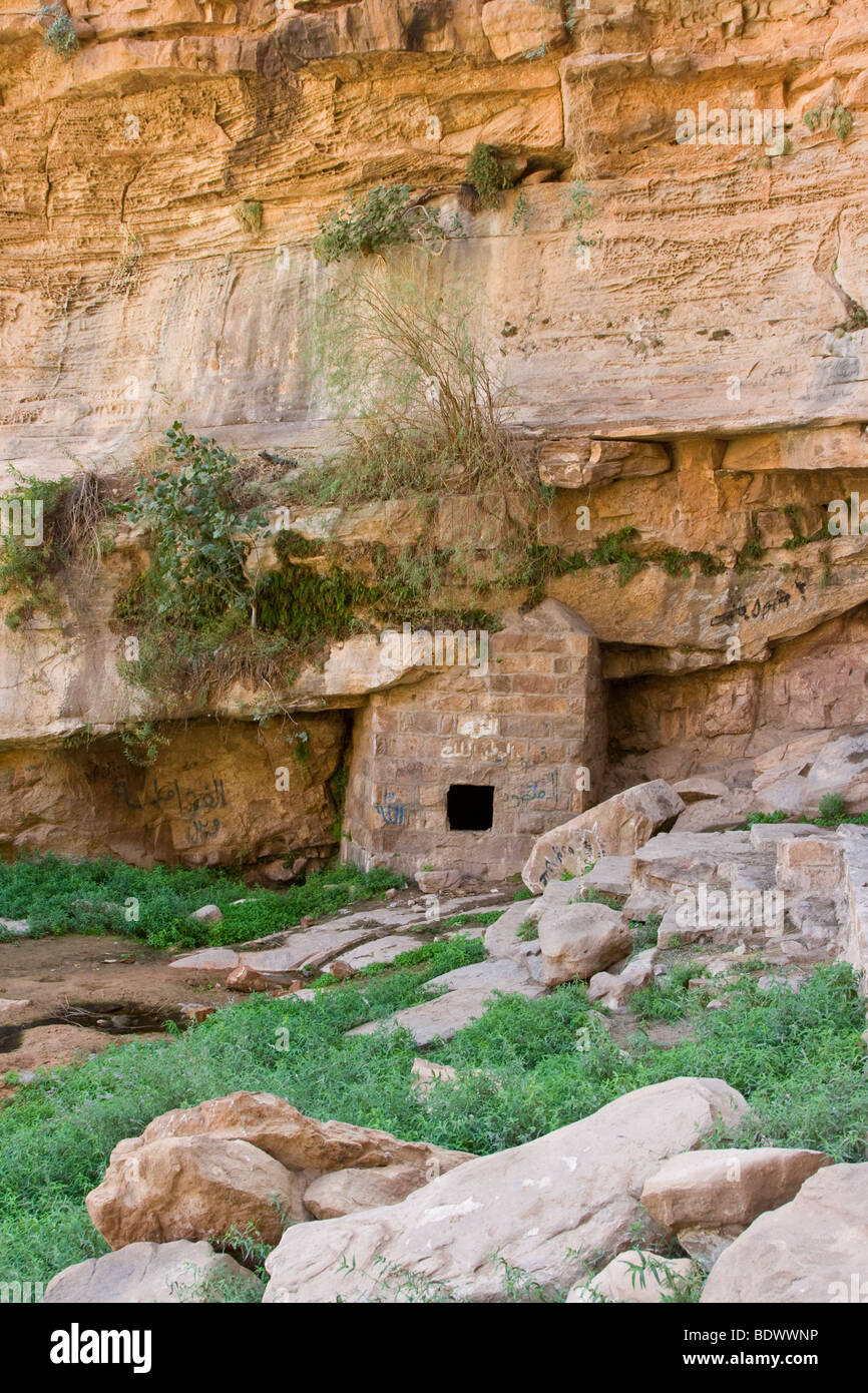 Lawrences Spring or Ain Shalaaleh in Wadi Rum Jordan Stock Photo - Alamy