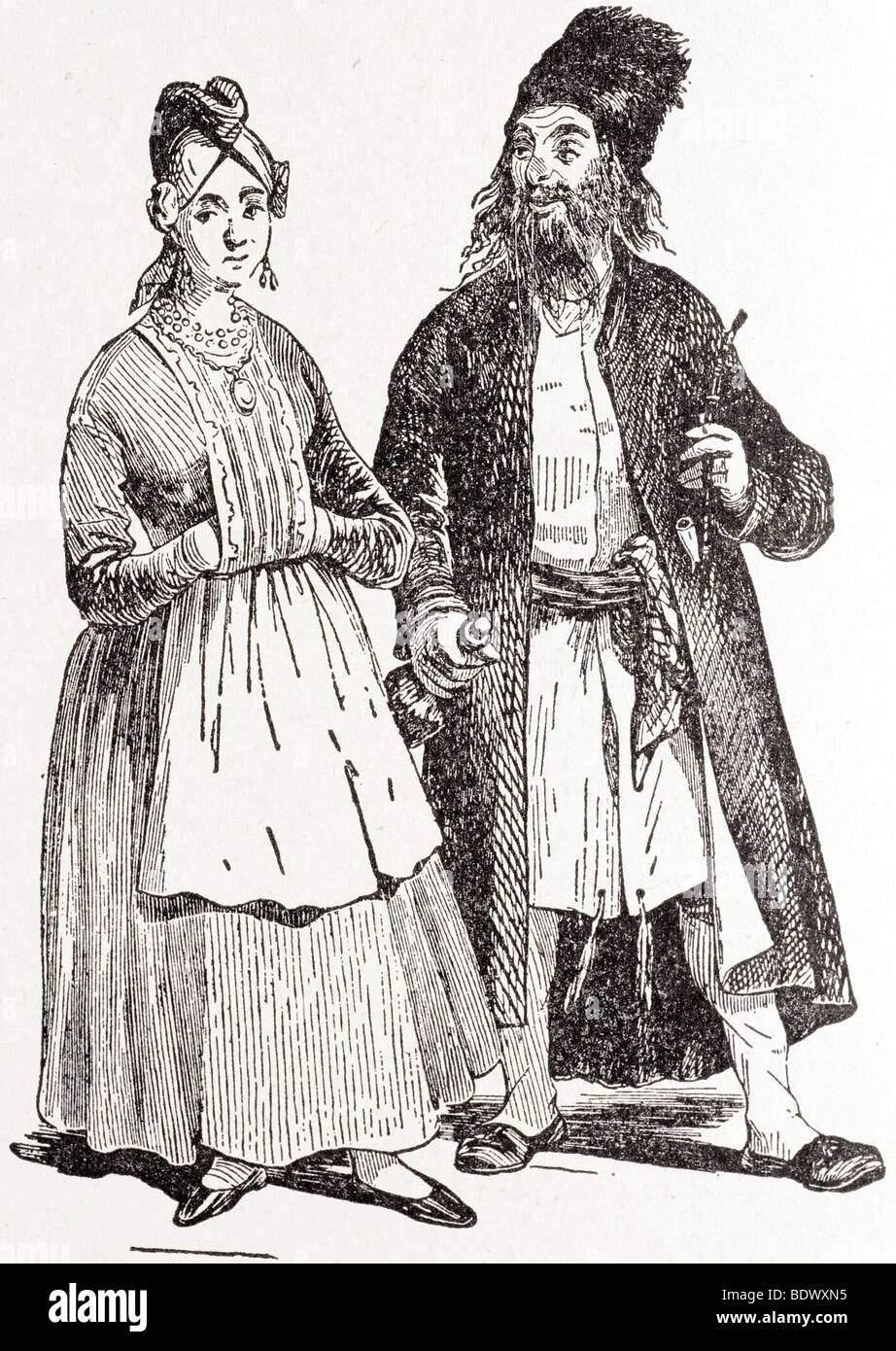 hassid and wife of the early ninteenth century Stock Photo - Alamy