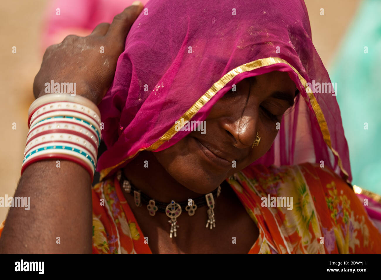 Rajasthan, India – Gypsy woman living in a nomadic camp in the Thar ...