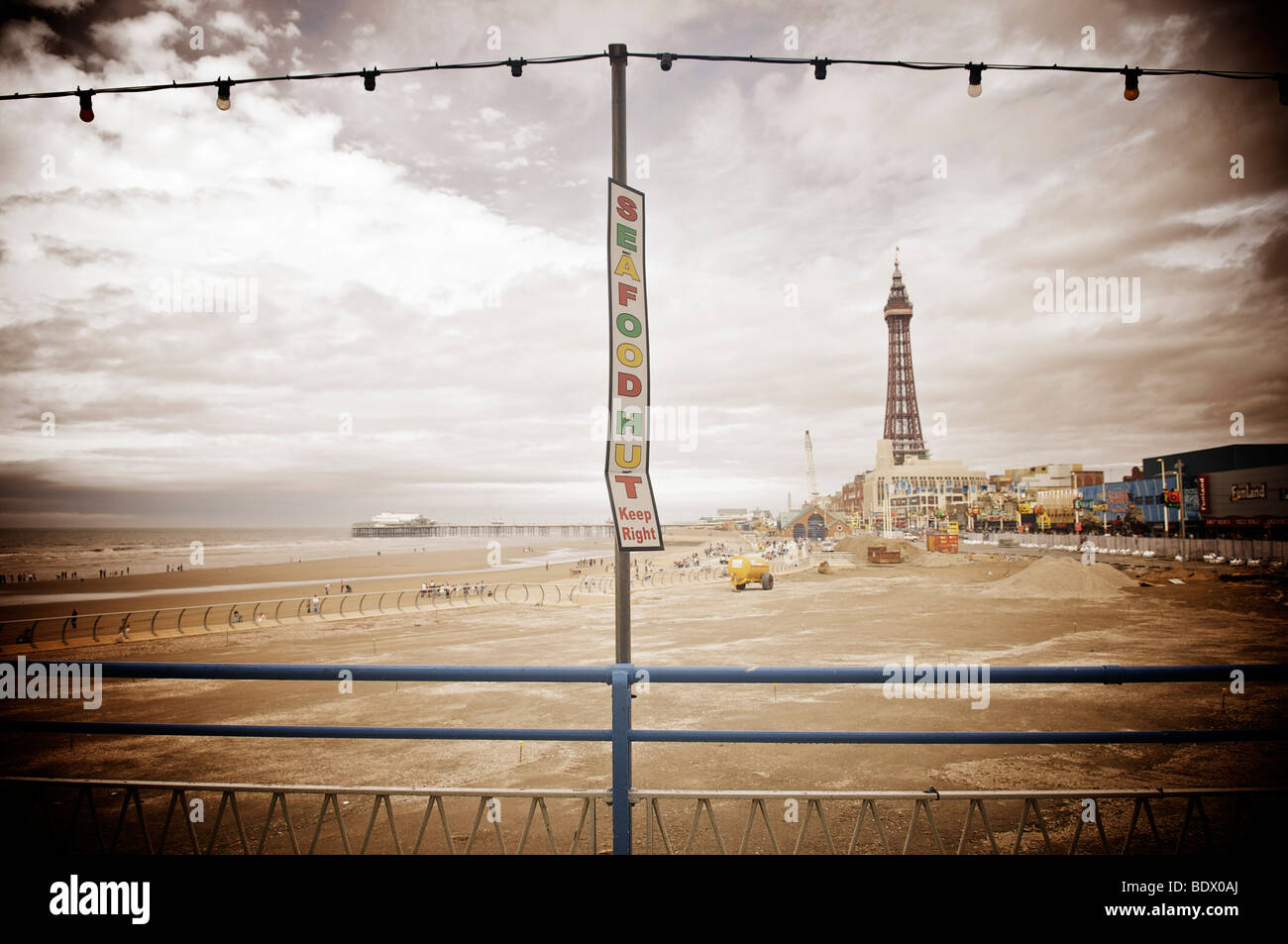 Blackpool Tower and the beach from Central Pier Stock Photo - Alamy