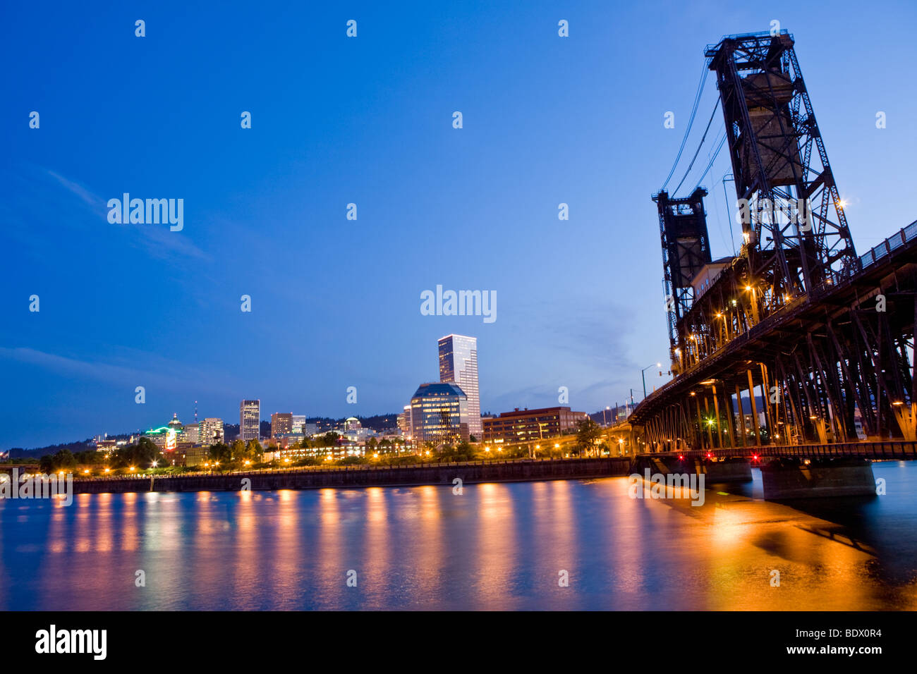 Steel bridge skyline portland oregon hi-res stock photography and ...