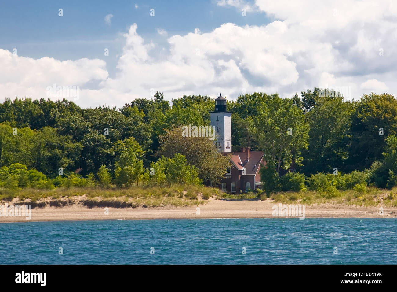 Presque Isle Lighthouse on Lake Erie in Presque Isle State Park in Erie ...