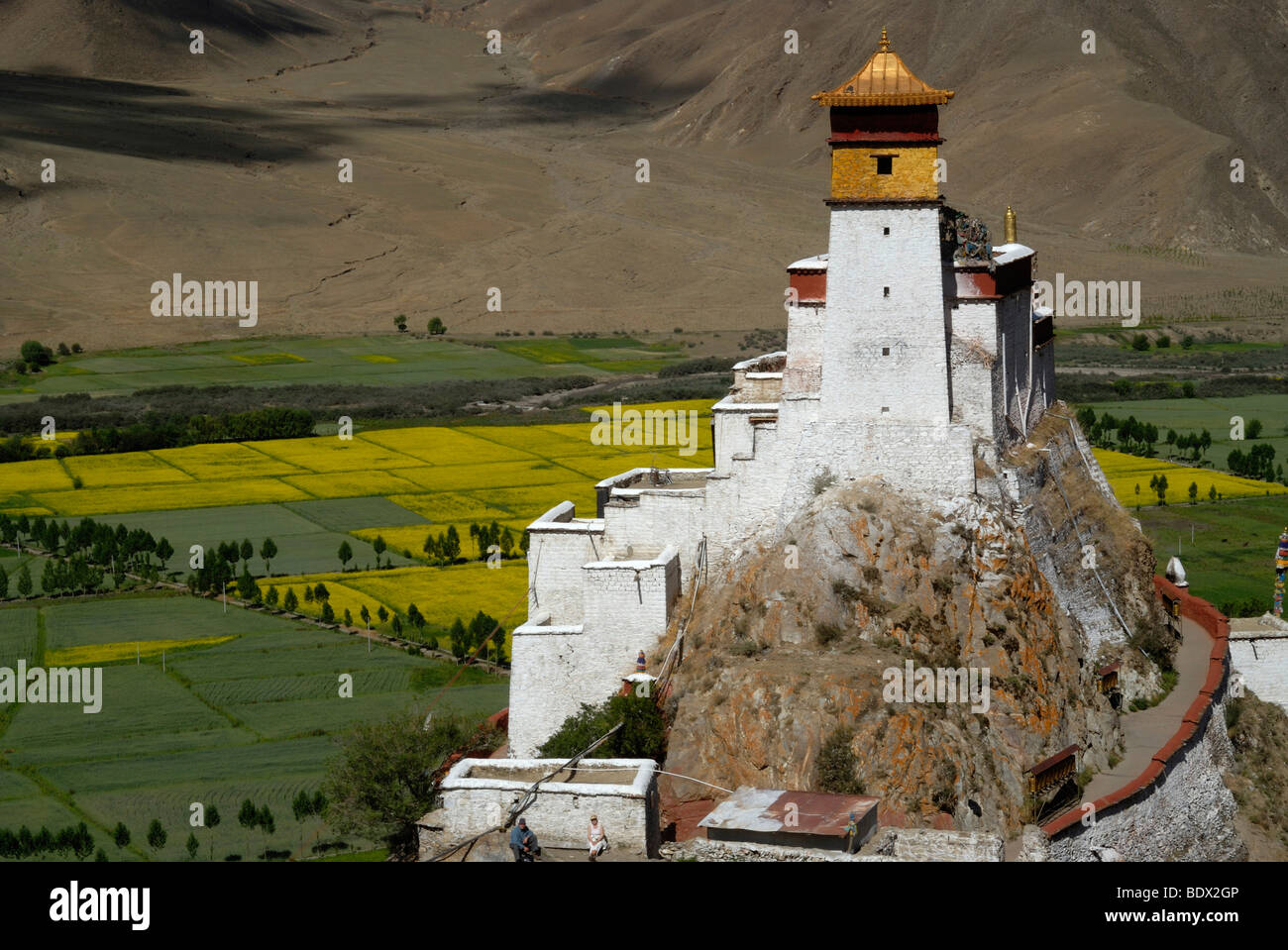 First and oldest fortress of Tibet, Yumbulagang, above the Yarlung ...