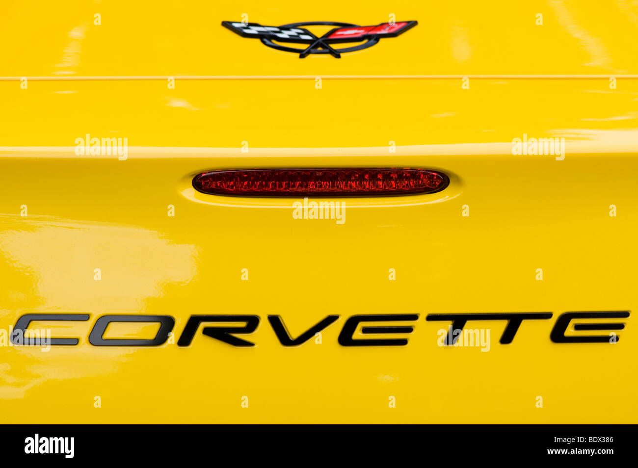 Chevrolet Corvette name on yellow boot, Classic American sports car ...