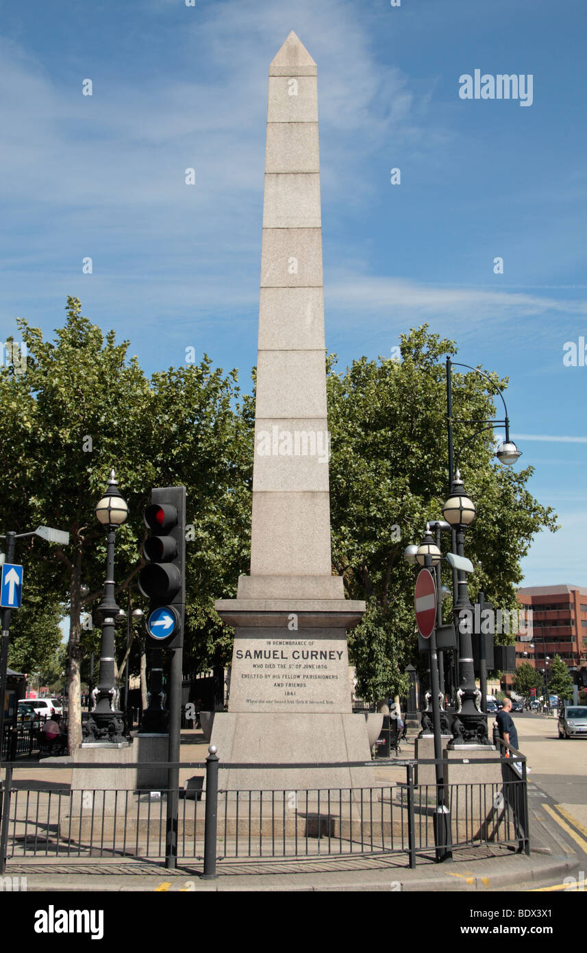 The Gurney Monument, dedicated to Samuel Gurney , close to the centre ...
