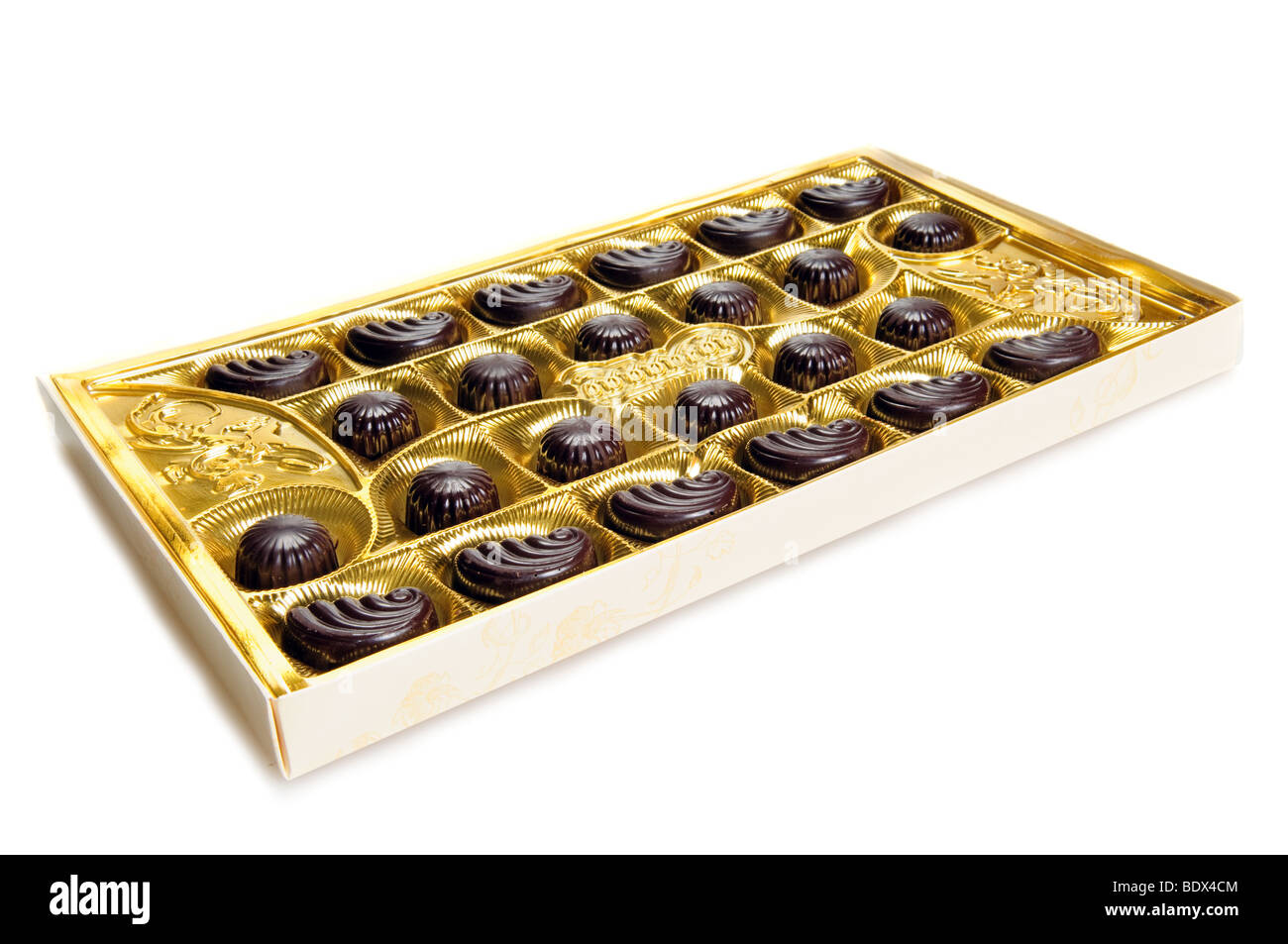 box filled with delicious chocolates Stock Photo - Alamy