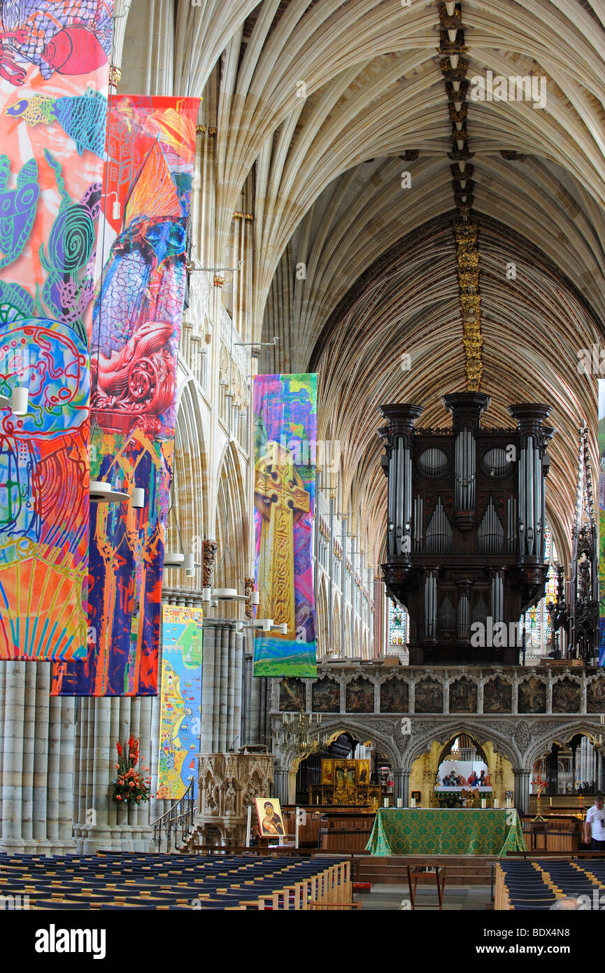 The interior of Exeter Cathedral in Devon, England Stock Photo - Alamy