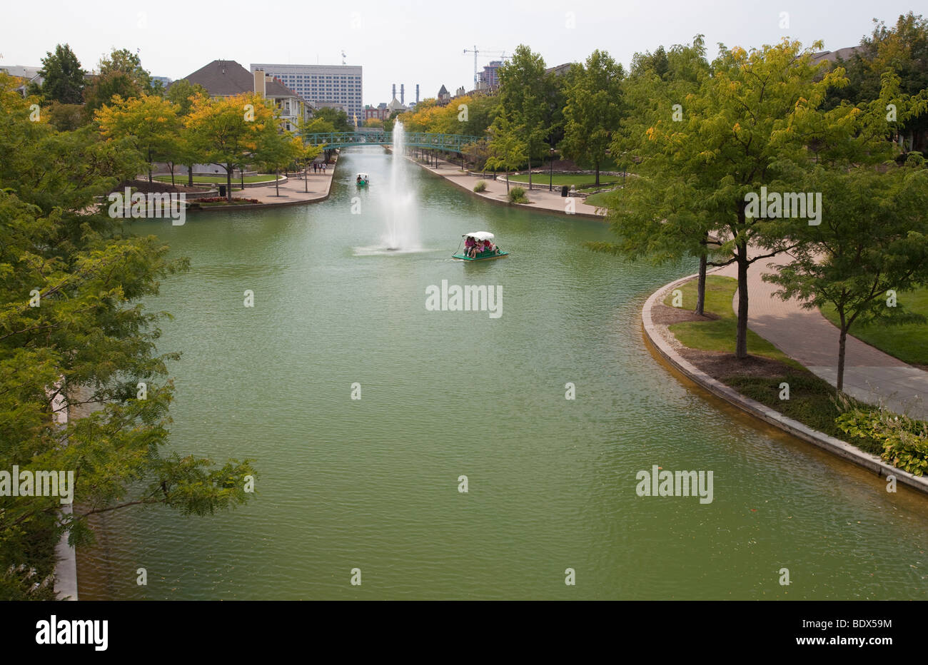 Indianapolis, Indiana - Central Canal and Canal Walk Stock Photo - Alamy
