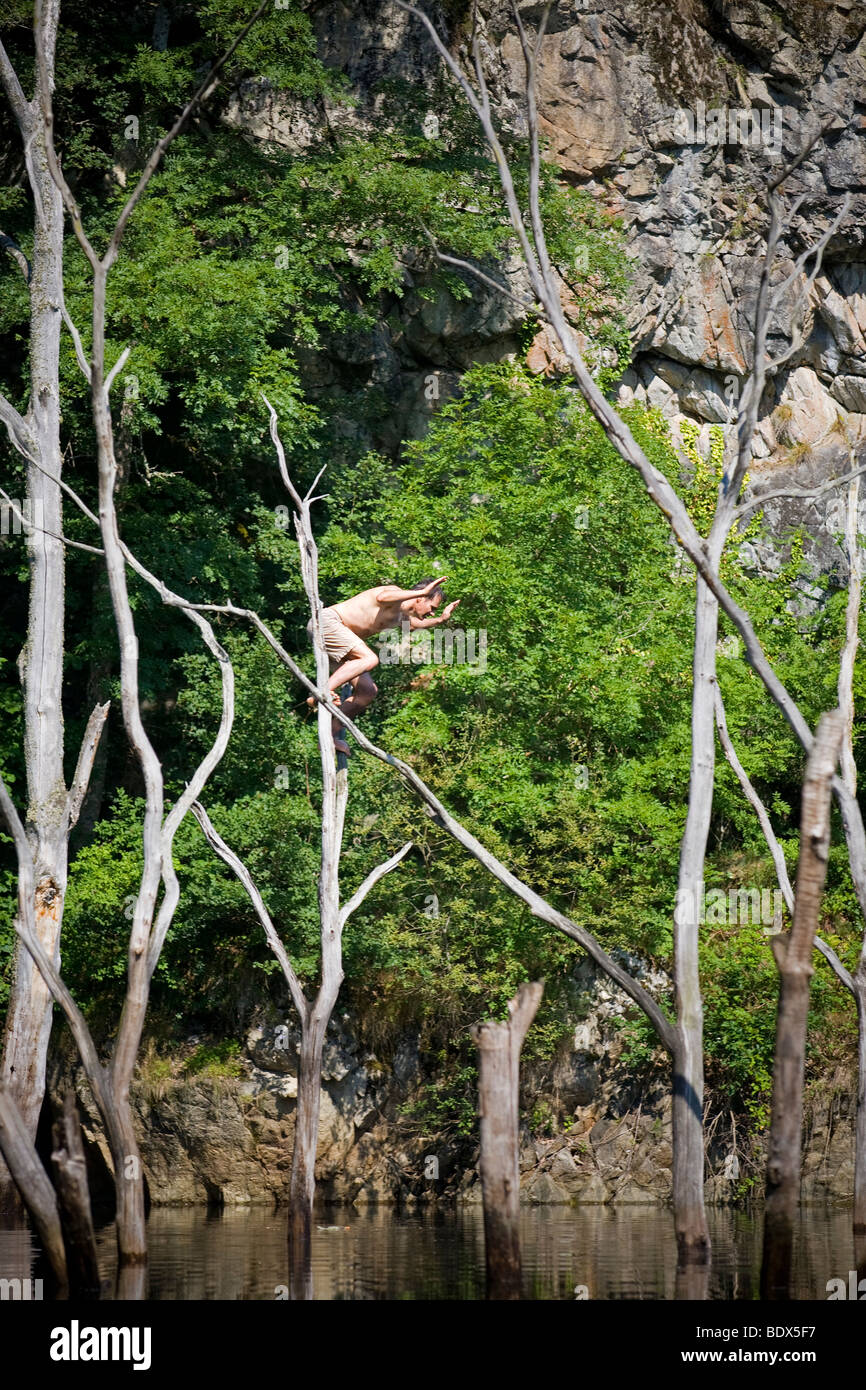 Boy diving into river hi-res stock photography and images - Alamy