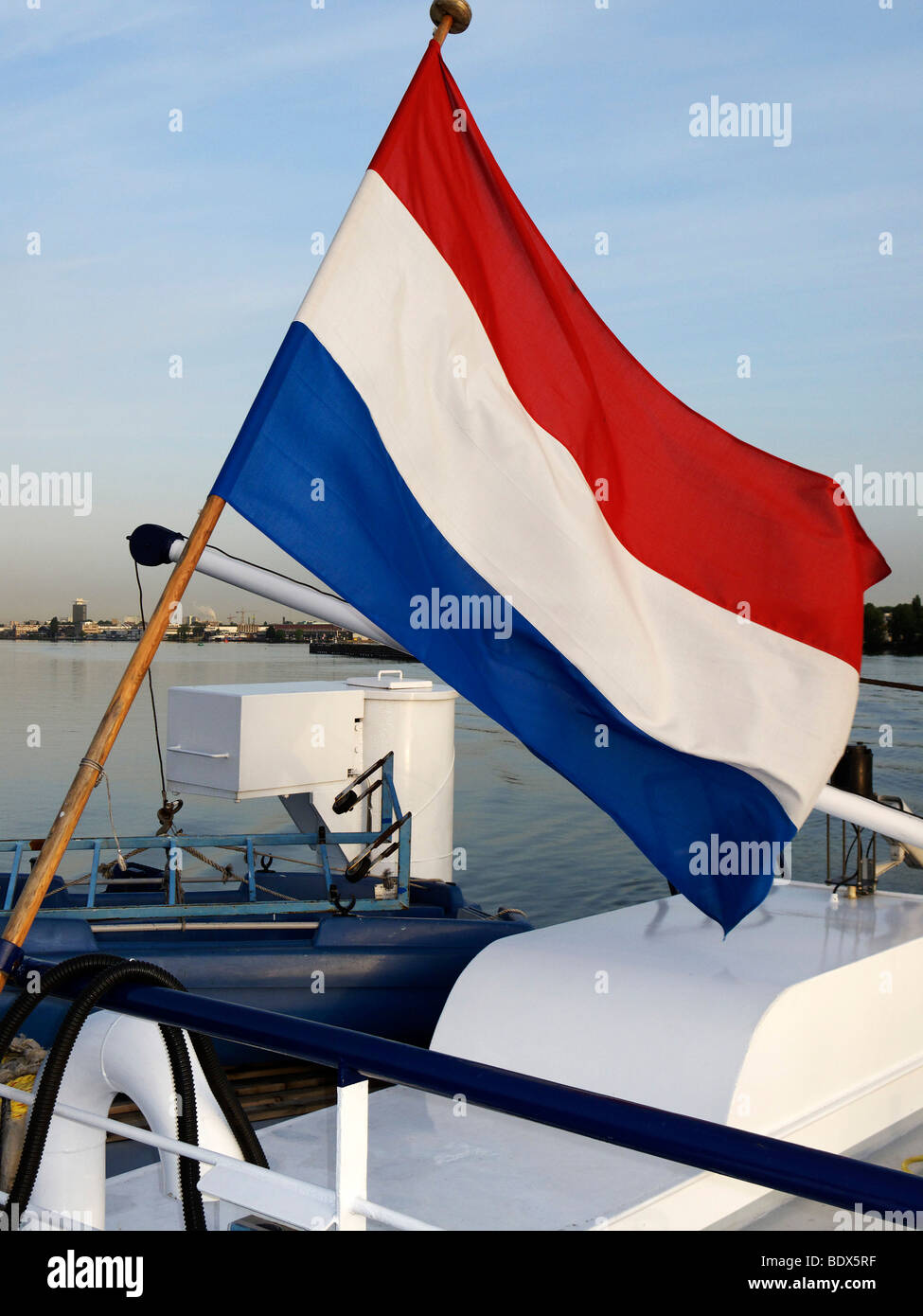 Dutch flag on an hotel ship, Holland, Netherlands, Europe Stock Photo ...