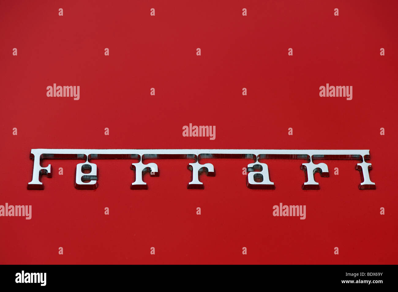 Ferrari name badge Stock Photo - Alamy