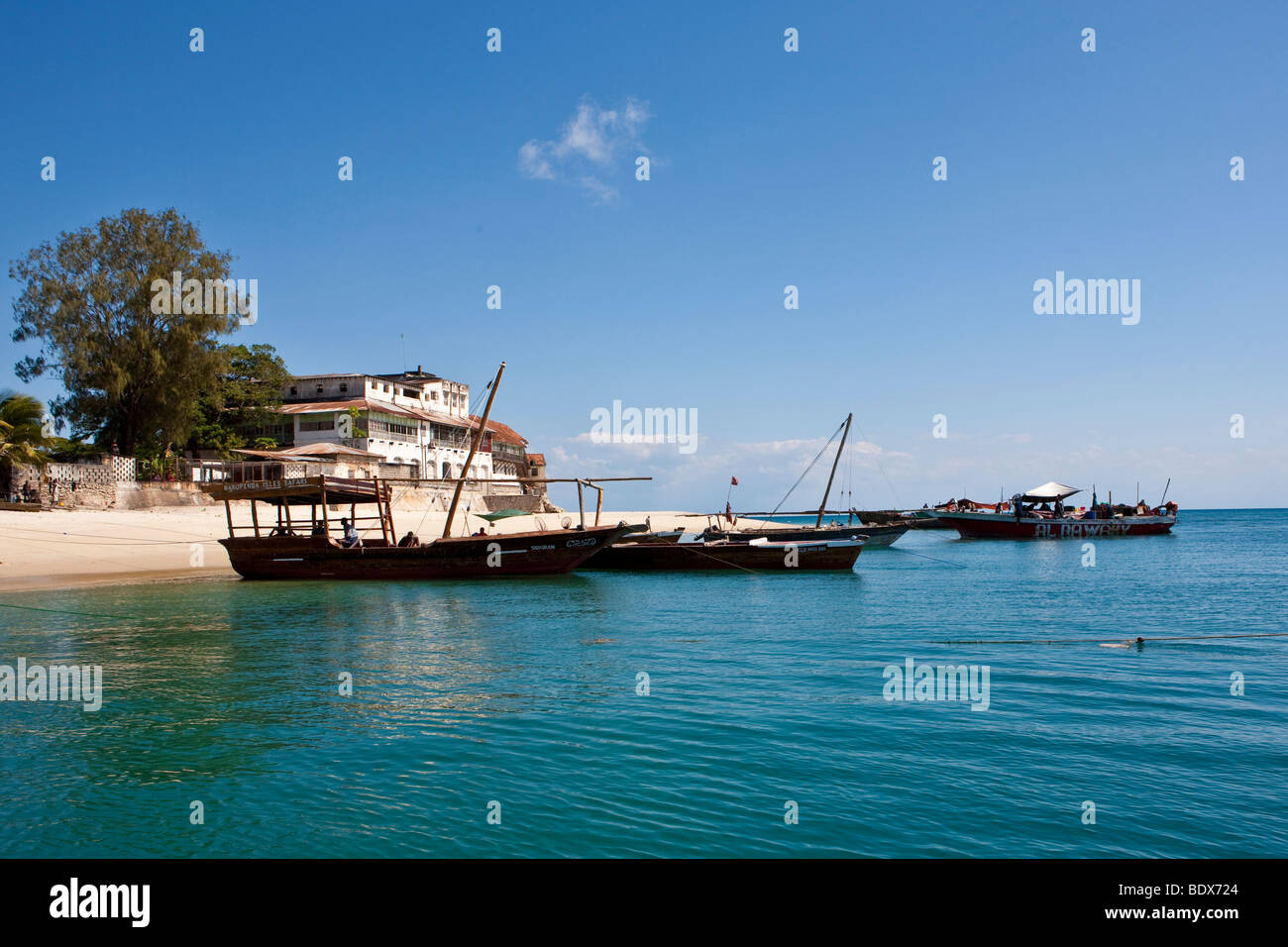 Port for Dhow ships, Stonetown, Zanzibar, Tanzania, Africa Stock Photo ...