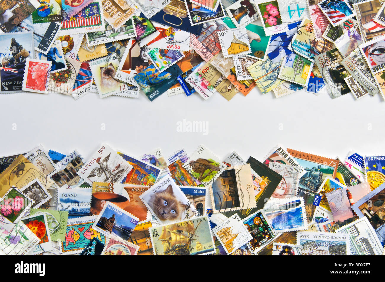 Assortment of postage stamps Stock Photo - Alamy