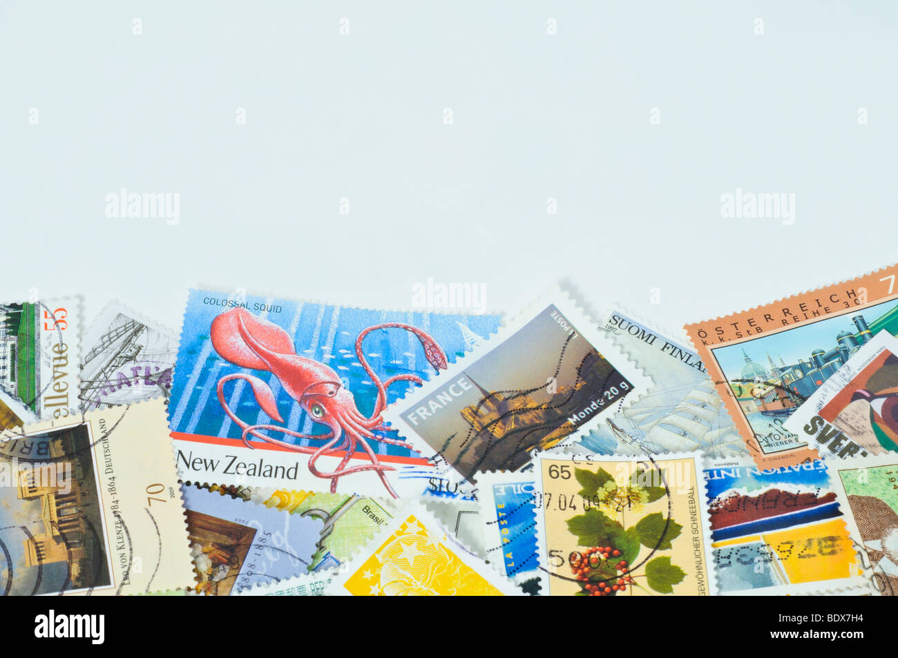 Assortment of postage stamps Stock Photo - Alamy