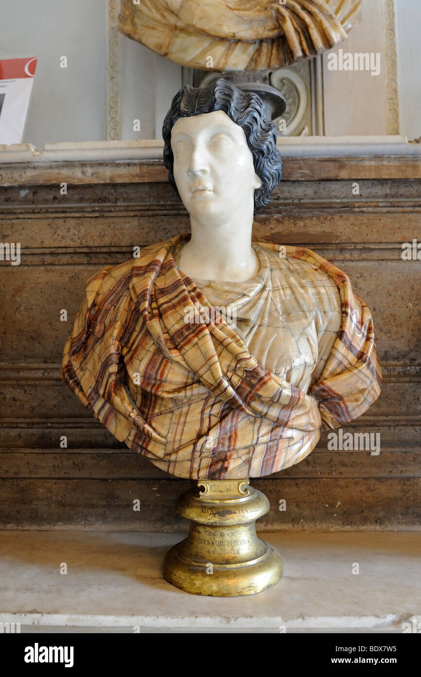 Female bust from different kinds of marble, Capitoline Museums, Rome ...