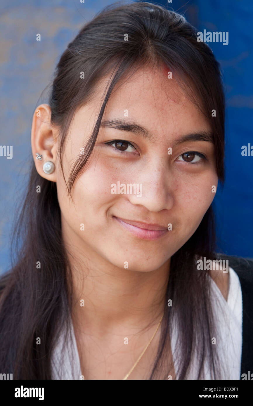 Kathmandu, Nepal. Young Nepalese Woman of the Newari Ethnic Group Stock ...