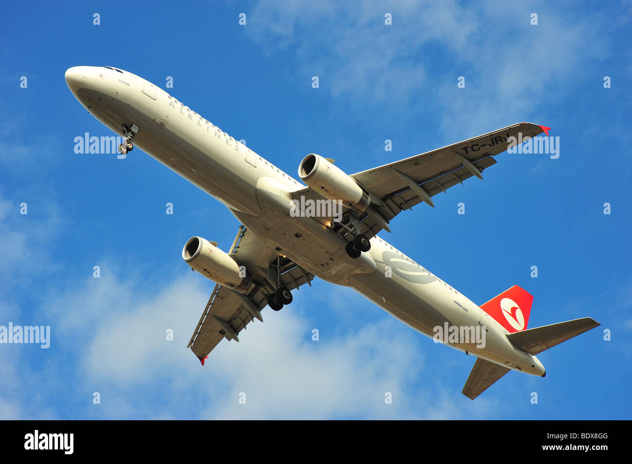 Aircraft flying overhead Stock Photo - Alamy