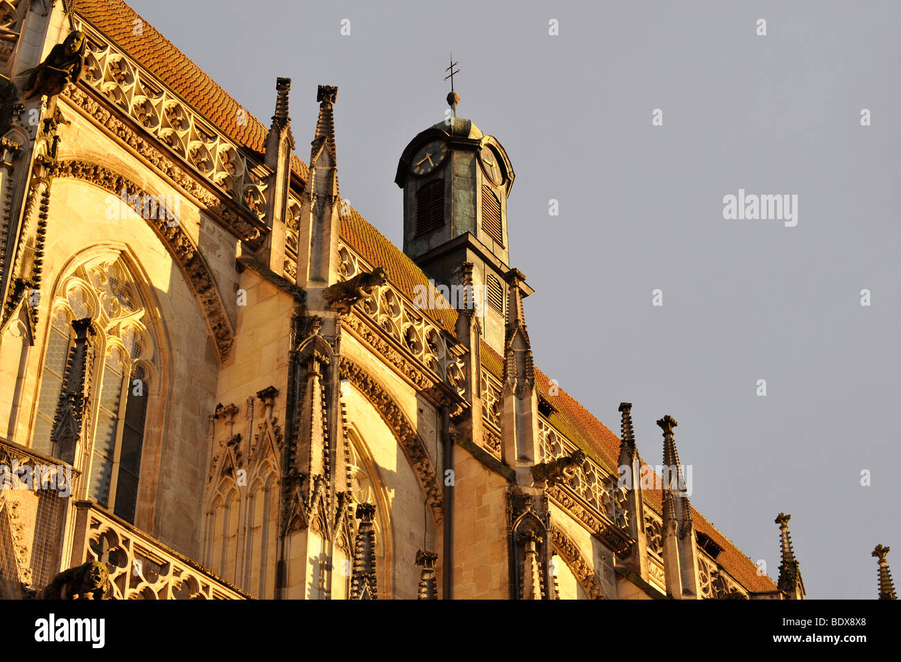 Nave of the Heilig-Kreuz-Muenster Holy Cross cathedral, north view, South German hall Gothic ...
