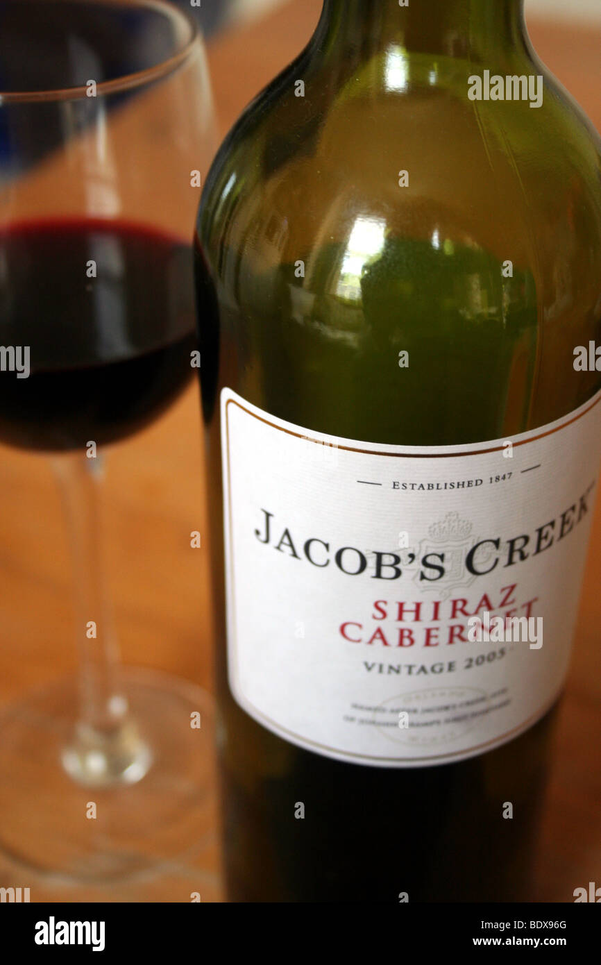 Jacobs Creek Shiraz Cabernet Red Wine Bottle Stock Photo - Alamy