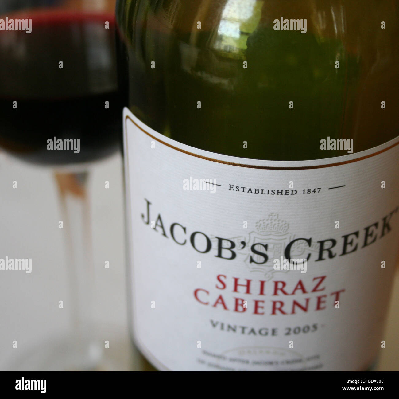 Jacobs Creek Shiraz Cabernet Red Wine Bottle Stock Photo - Alamy