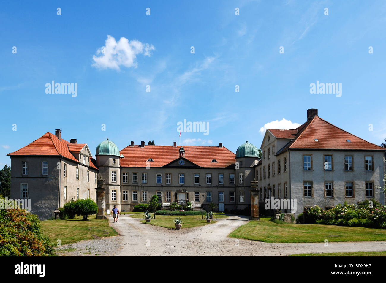 Schloss Huennefeld palace, moated castle, 13th cent., Bad Essen, Lower ...