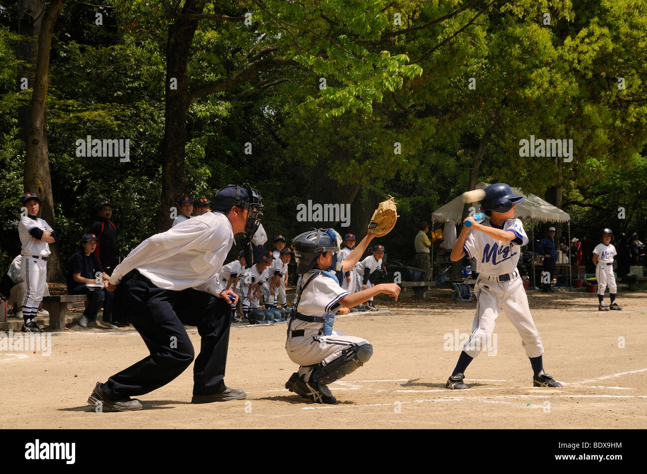 Children training for the national sport of baseball on the grounds of ...
