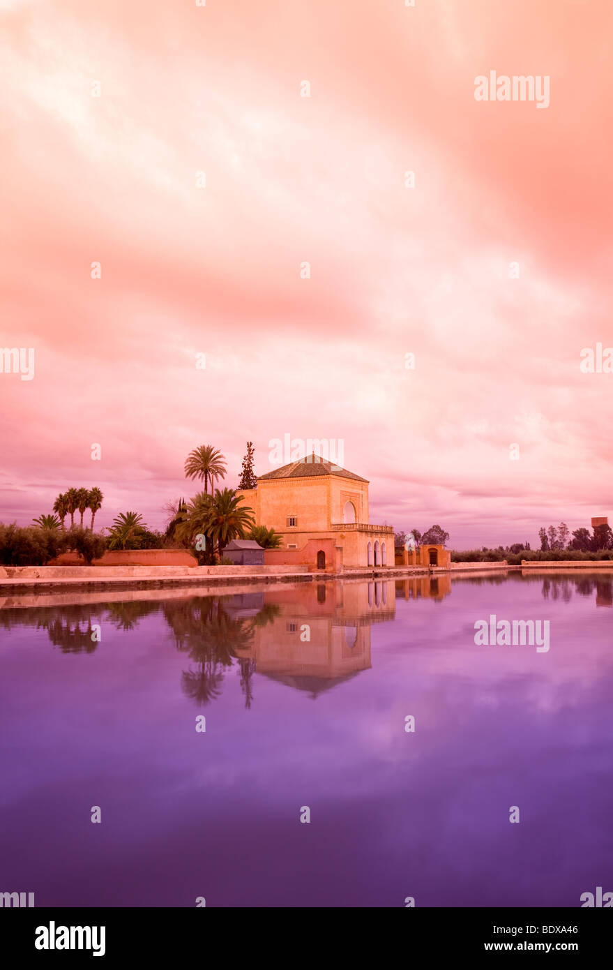 The Menara Gardens Pavilion, Marrakesh, Morocco Stock Photo - Alamy
