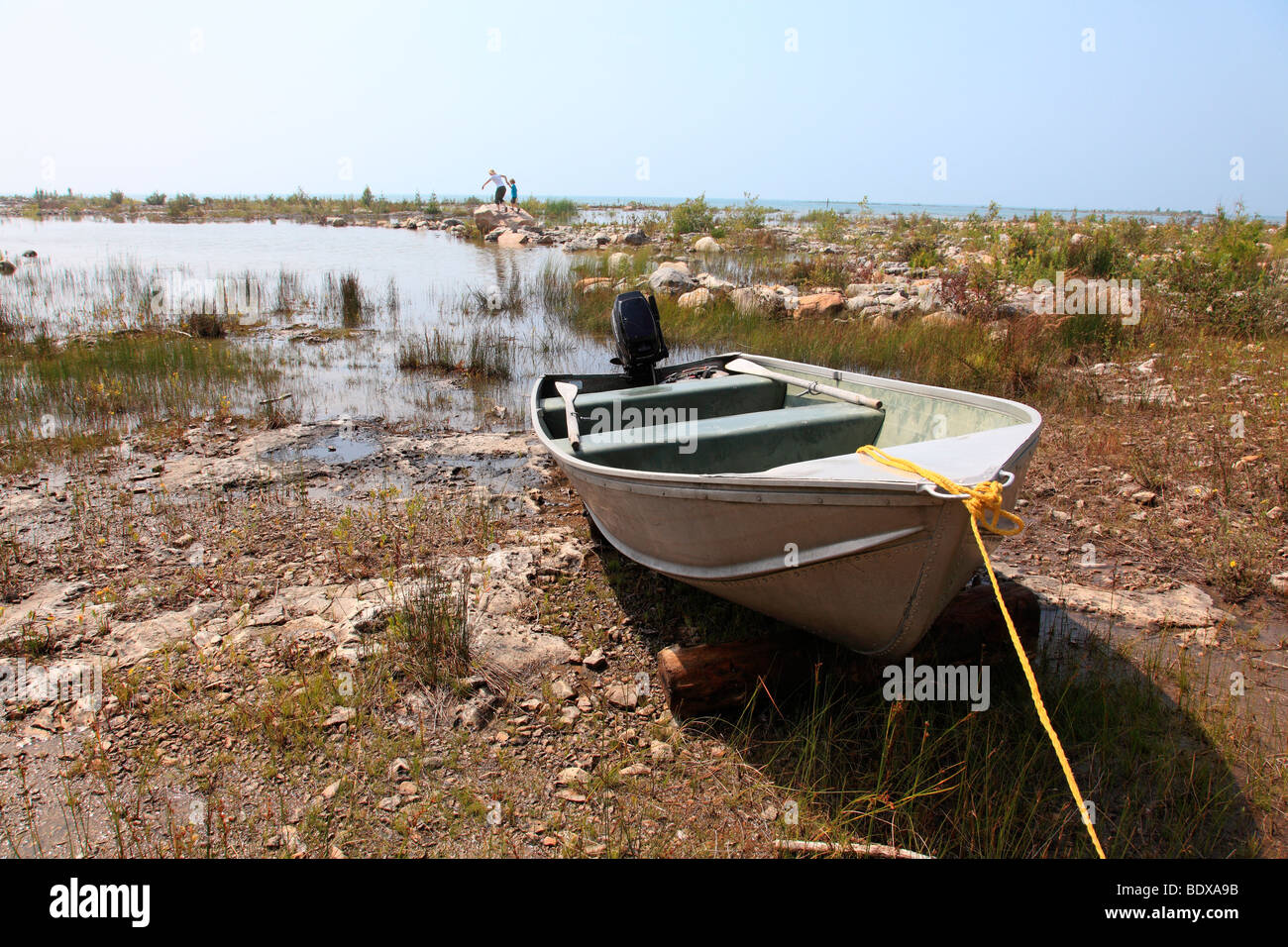 Motor boat pulled out of water by lake hi-res stock photography and ...