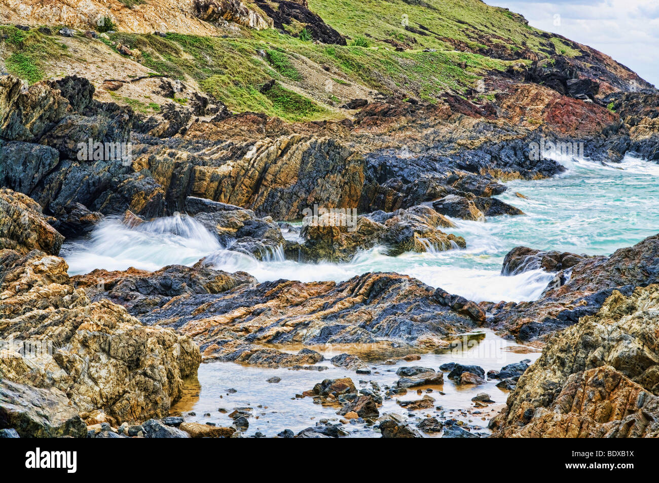 great image of waves and water on rocks Stock Photo - Alamy
