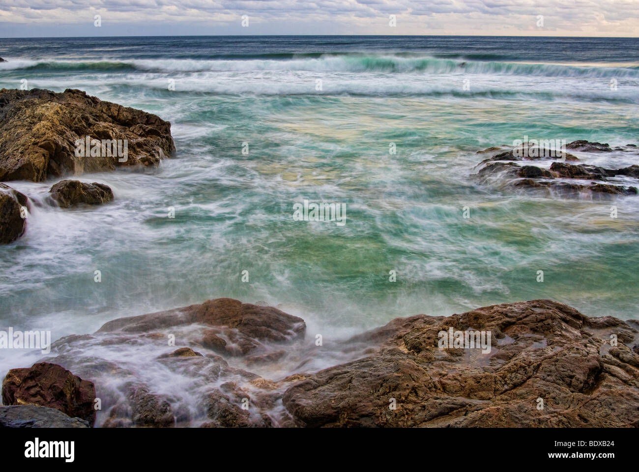 great image of waves and water on rocks Stock Photo - Alamy