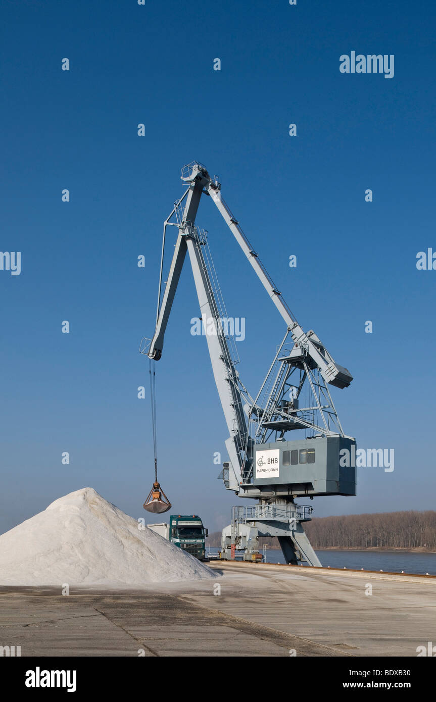 Container Terminal Bonn, conventional cargo handling, port crane ...