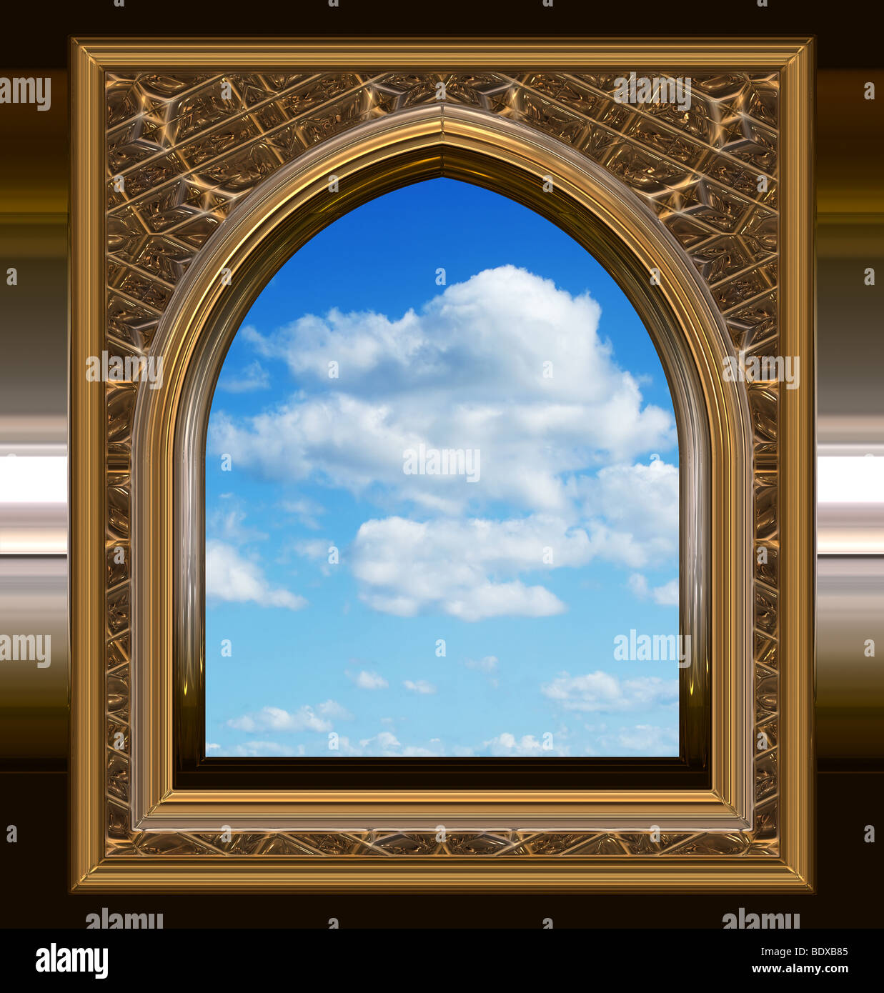 looking out the window at a blue sky Stock Photo - Alamy