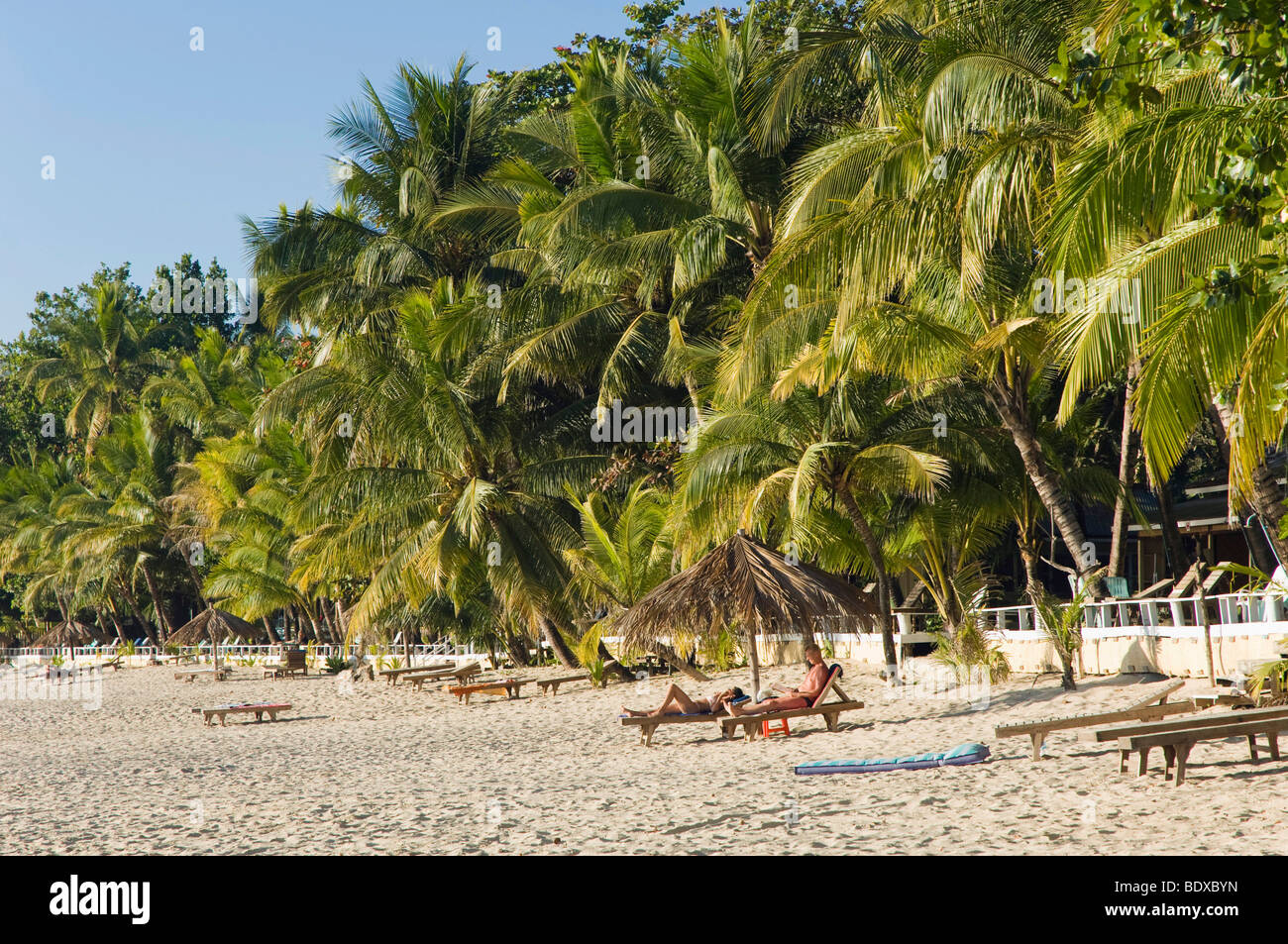 Palm beach, Ngapali Beach, Thandwe, Rakhine Coast, Bay of Bengal, Burma ...