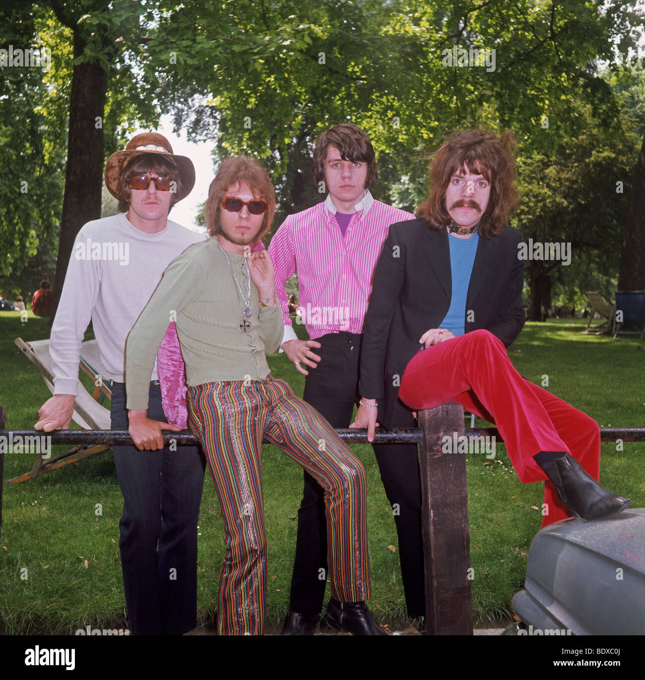 THE MOVE - UK pop group in Hyde Park, London, July 1968. From l: Carl ...