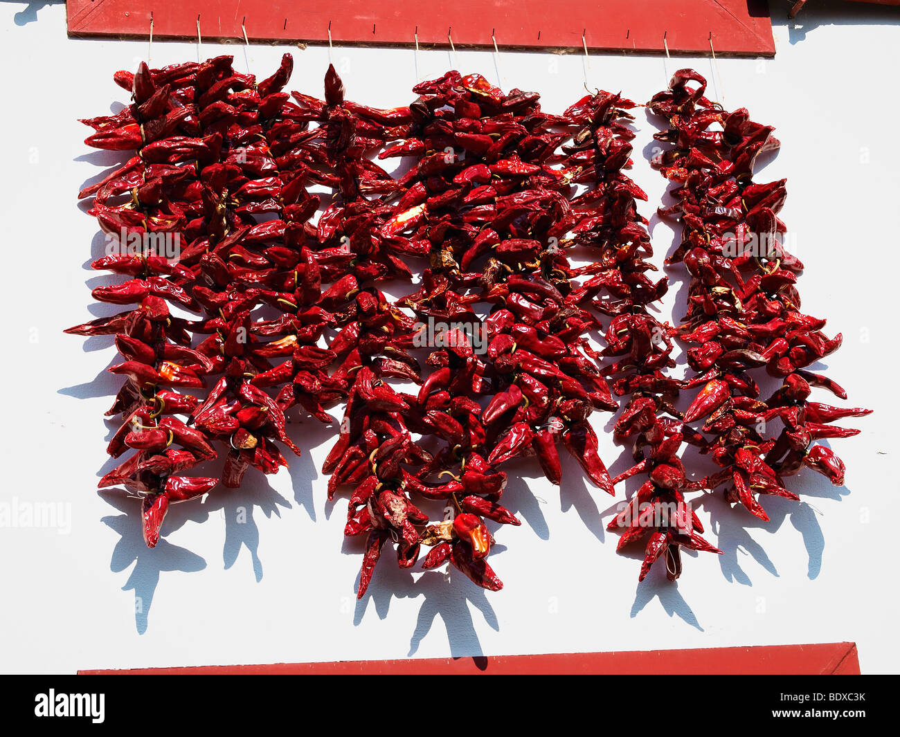 Red peppers at Espelette, Pays Basque, France Stock Photo - Alamy